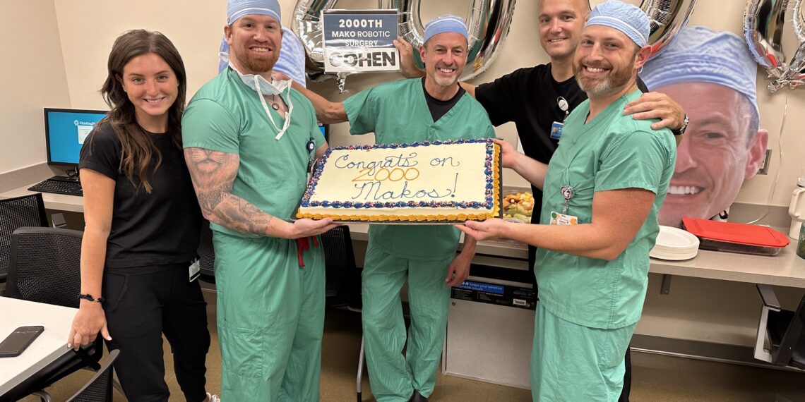 Dr. Brian Cohen performs 2000th Mako Robotic Surgery