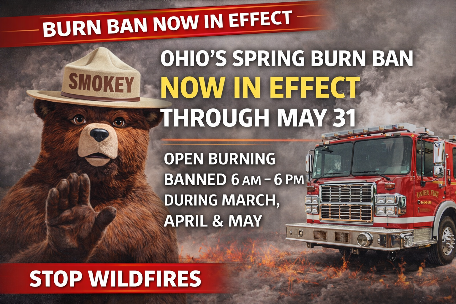 Ohio’s spring burn ban now in effect through May 31