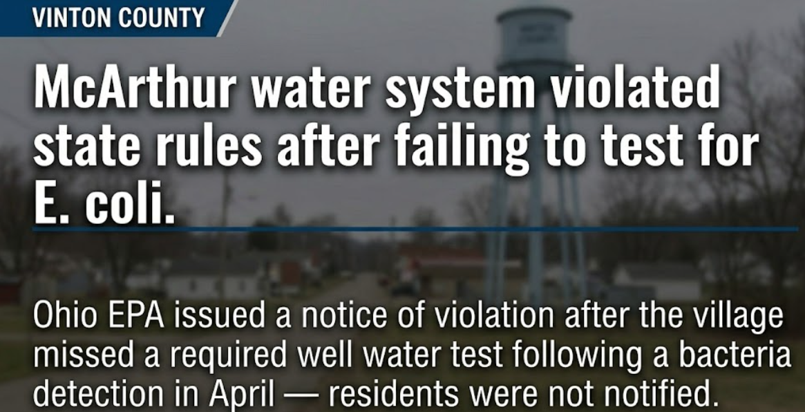 McArthur water system violated state rules after failing to test for E ...
