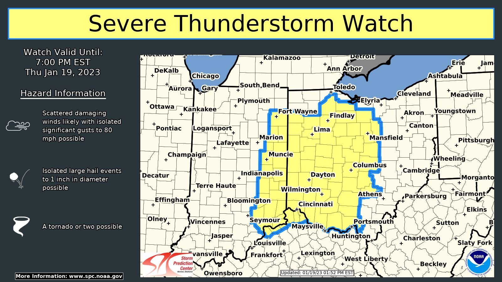 Severe Thunderstorm Watch issued for portions of Ohio